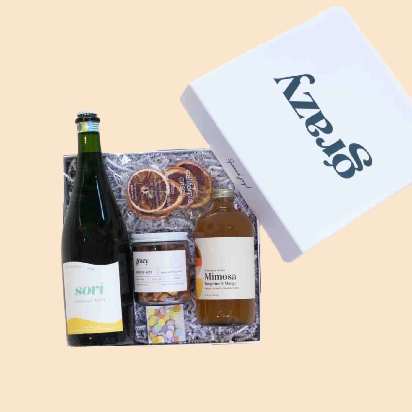 Celebrations Non Alcoholic Mimosa Mocktail Gift Basket - Grazy